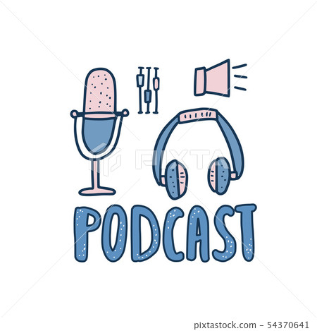 Podcast signs with text. Vector elements design. - Stock Illustration ...