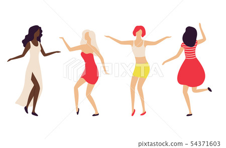 Partying Women in Nightclub, Lady Dancing Vector - Stock Illustration ...