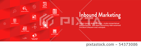 Digital Inbound Marketing Web Banner with Vector-插圖素材 [54373086] - PIXTA圖庫