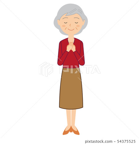 A senior lady with a reassuring look - Stock Illustration [54375525 ...