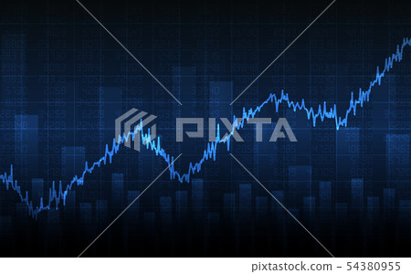 financial chart with uptrend line graph blue color - Stock Illustration ...