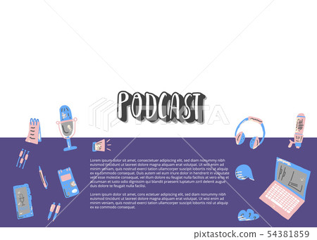 Podcast signs with text. Vector elements design. - Stock Illustration ...