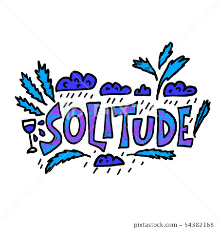 Solitude hand drawn text. Vector word concept. - Stock Illustration [54382168] - PIXTA