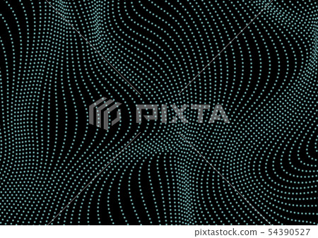 Futuristic refracted dotted lines waves abstract - Stock Illustration ...