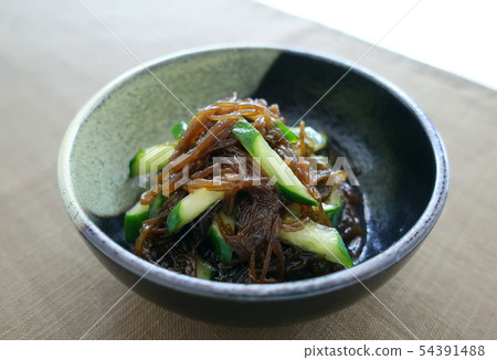 Delicious Sappari salad of mozuku and cucumber - Stock Photo [54391488 ...