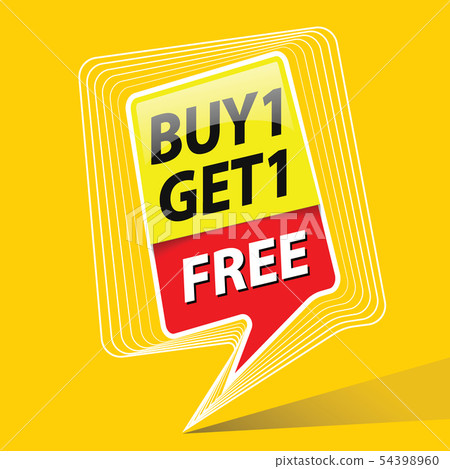 buy one get free sale promo theme vector - Stock Illustration [54398960 ...