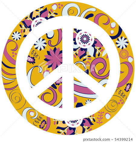 Decorative cool peace sign in vector - Stock Illustration [54399214 ...