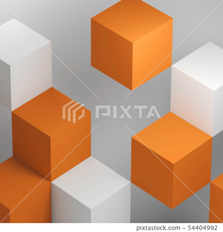 White and yellow cubes installation 3d - Stock Illustration [54404992 ...