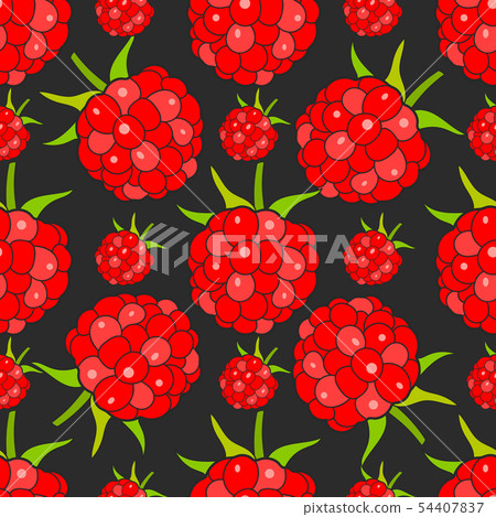 Seamless Background With Raspberries, Vector Image - Stock Illustration ...