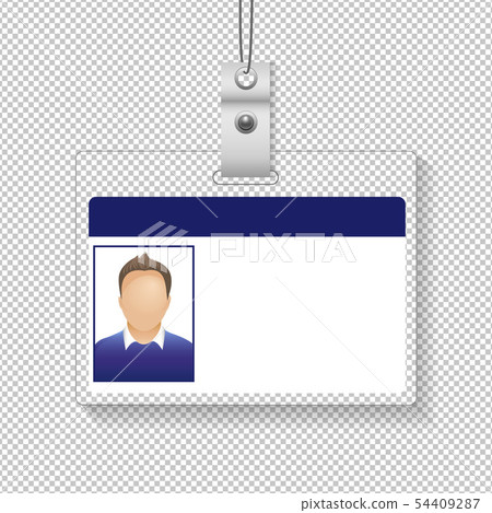 Identification Card With Photo Man Isolated - Stock Illustration ...