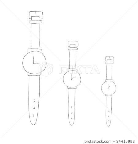 3 watches Ultra-fine line drawing Countdown - Stock Illustration ...