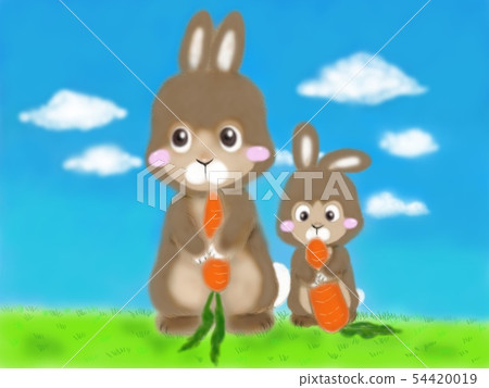 Parent and child of rabbit - Stock Illustration [54420019] - PIXTA