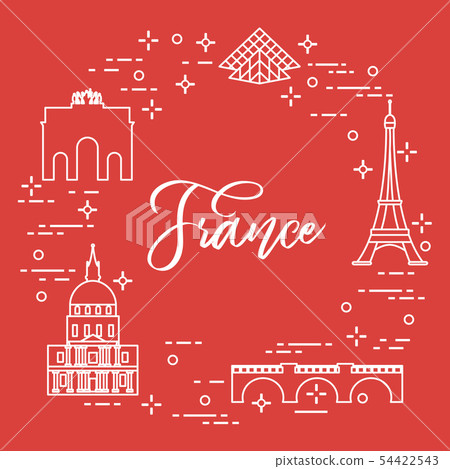 Famous buildings of Paris Symbols and landmarks. - Stock Illustration ...