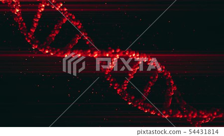 Red DNA molecule model, 3D rendering - Stock Illustration [54431814 ...