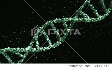 Green DNA molecule model. 3D rendering - Stock Illustration [54431816 ...