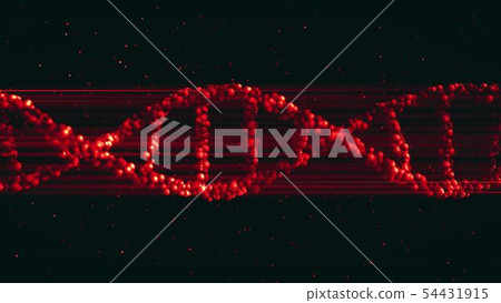 Red DNA molecule model, 3D rendering-插圖素材 [54431915] - PIXTA圖庫