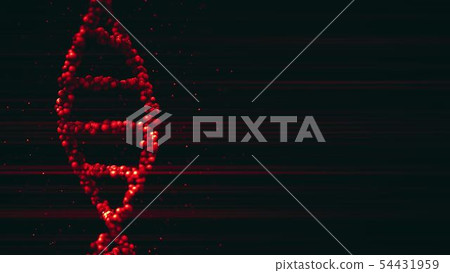 Red DNA molecule model, 3D rendering - Stock Illustration [54431959 ...