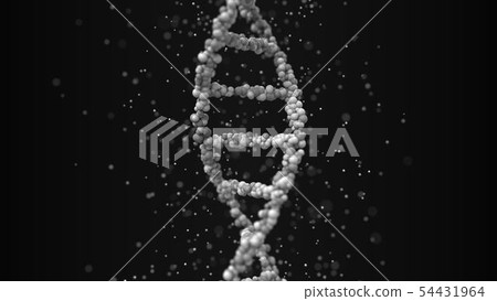 Gray DNA molecule model. 3D rendering - Stock Illustration [54431964 ...