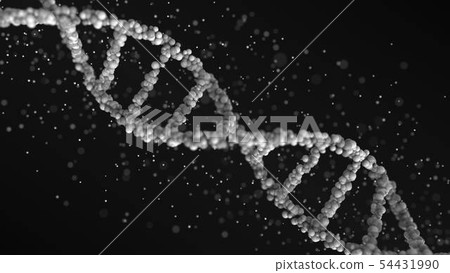 Gray DNA molecule model, 3D rendering - Stock Illustration [54431990 ...