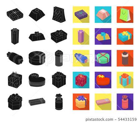 Gift and packing black,flat icons in set... - Stock Illustration ...