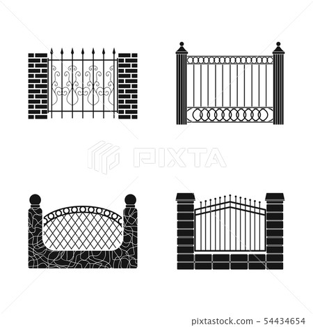 Isolated object of gate and fence symbol. Set... - Stock Illustration ...