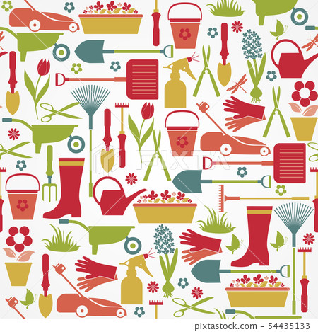 Vector stock illustration seamless garden pattern - Stock Illustration ...