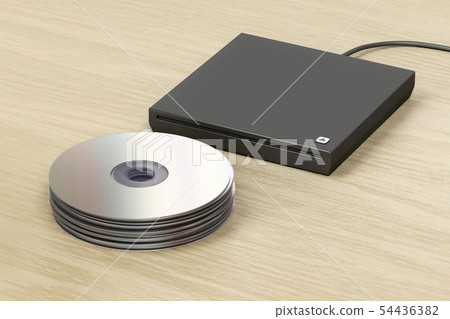 Stack of optical discs and optical drive - Stock Illustration [54436382 ...