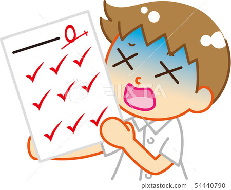 Student boy 2 who got 0 points - Stock Illustration [54440790] - PIXTA