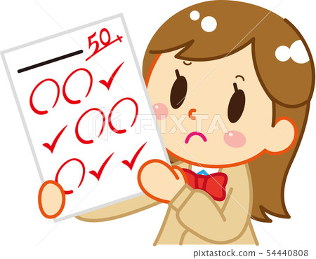High school girl who was 50 points - Stock Illustration [54440808] - PIXTA
