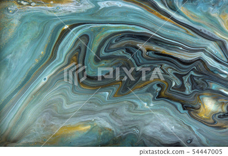 Bronze, blue and gold marbling pattern. Golden... - Stock Illustration ...