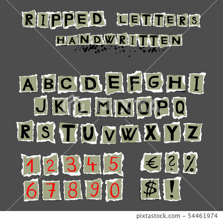 Vector alphabet ripped from paper-插圖素材 [54461974] - PIXTA圖庫