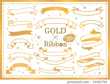 Gold ribbon frame - Stock Illustration [54462762] - PIXTA