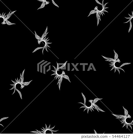 Seamless pattern of hand drawn vector dragon - Stock Illustration ...