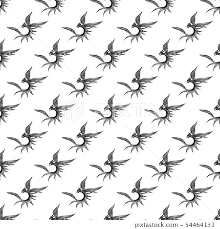 Seamless pattern of hand drawn vector dragon - Stock Illustration ...