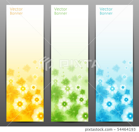 Vertical Floral Banner / Bookmark / background - Stock Illustration ...