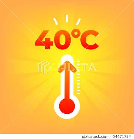 Heat thermometer 40 degrees celsius. - Stock Illustration [54471734 ...