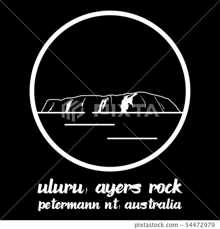 Circle Icon Uluru ayer rock. vector illustration - Stock Illustration ...