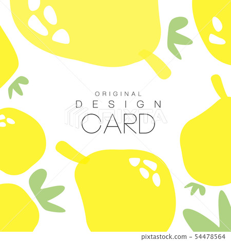 Original card template with lemons. Citrus... - Stock Illustration ...