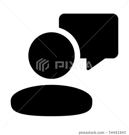 Chat icon vector male person profile avatar with - Stock Illustration ...