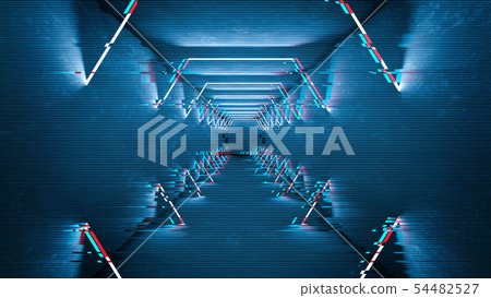 Glitch effect neon lamps design. Geometric... - Stock Illustration ...