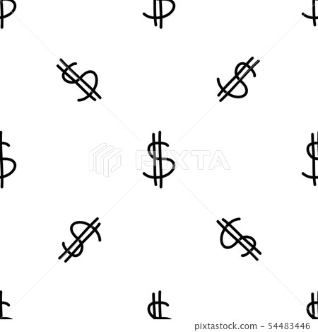 Doodle dollar sign seamless pattern on white - Stock Illustration ...