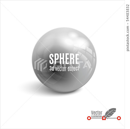 3d sphere vector illustration in grey color - Stock Illustration ...