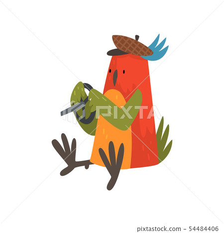 Funny Bird Driver with Steering Wheel, Funny... - Stock Illustration ...