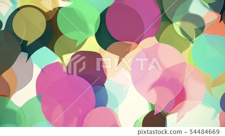 Floating distorted multicolor word balloons.... - Stock Illustration ...