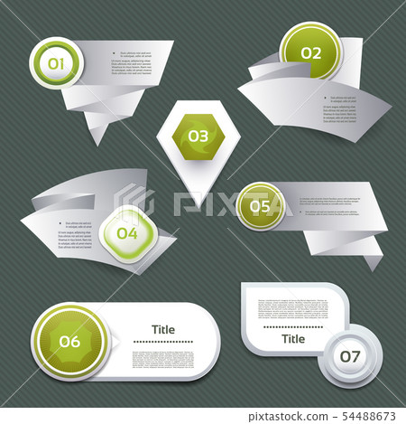 Set of green vector progress, version, step icons. - Stock Illustration ...
