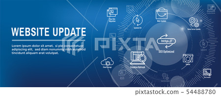 Website Update Icon Set with Web Header Banner - Stock Illustration ...