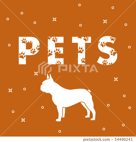 Dog and and the inscription Pets with traces - Stock Illustration ...