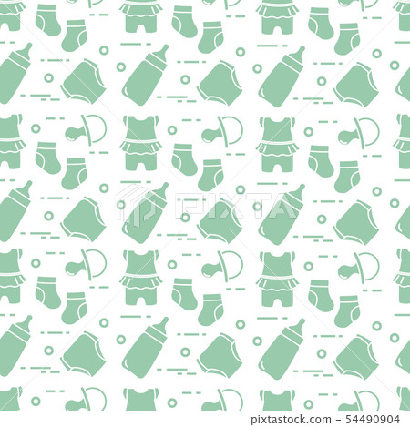 Newborn baby seamless pattern - Stock Illustration [54490904] - PIXTA