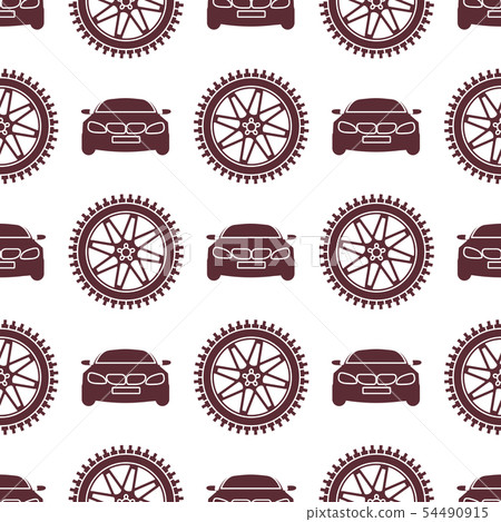 Seamless pattern with cars and wheels - Stock Illustration [54490915 ...