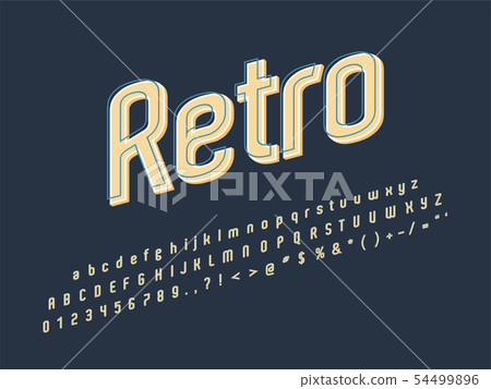 Retro font and alphabet. Stock vector illustration - Stock Illustration ...